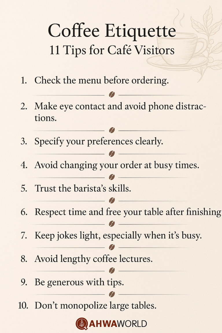 Coffee Etiquette: 11 Tips for Café Visitors - Qahwa World - Qahwa World